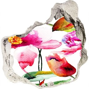Wallmuralia Díra 3D fototapeta nálepka Divoké květiny 75x75 cm