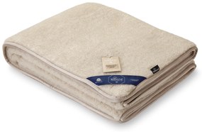 Wooline Vlněná Merino deka krémově béžová 140x200 cm, australské merino