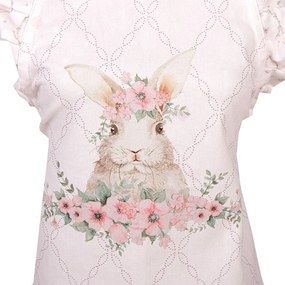 Růžová bavlněná dětská zástěra s králíčkem Floral Easter Bunny - 48*56 cm