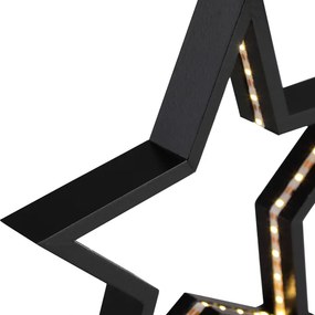 Deuba Vánoční hvězda s LED osvětlením - černá