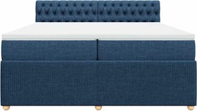 Box spring postel s matrací modrá 200x200 cm textil 3287576