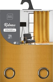 Záclona na průvlecích SOLINE OCHRA, 140 x 260 cm, barva okrová