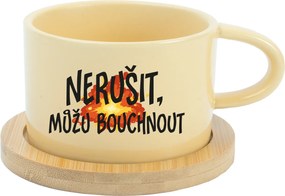 NERUŠIT, MŮŽU BOUCHNOUT. - žlutý hrníček makronka 200 ml