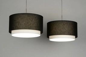Závěsné černé designové svítidlo nad stůl Napolitana Nero