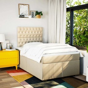 Box spring postel s matrací krémová 120x200 cm textil 3290467