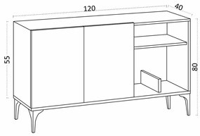 Skříňka Oscar Sapphire Oak and Black
