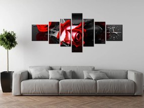 Gario Obraz s hodinami Roses and spa - 7 dílný Rozměry: 160 x 70 cm