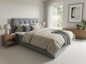 Čalouněná postel boxspring DIRELIS TRINITY 140x200 cm šedá Matrace: Matrace Bonell pružinová