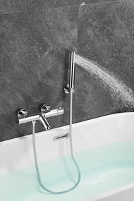 Gamma Roy, termostatická vanová baterie s ruční sprchovou soupravou, chromová, GMA-BRYPWT-CH