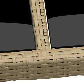 Zahradní stůl 200 x 150 x 75 cm tvrzené sklo a polyratan béžový 310588