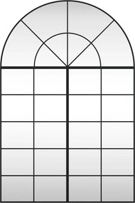 vidaXL Nástěnné zrcadlo černé 100 x 150 cm oblouk železo [3200614]