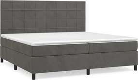 Box spring postel s matrací tmavě šedá 200x200 cm samet 3143044