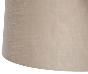 Závěsná lampa s plátěnými odstíny taupe 35 cm - ocel Blitz II