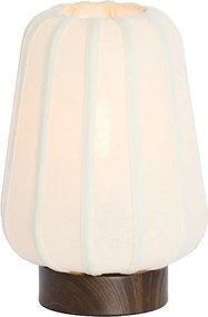 Bílá kovová stolní lampa s textilním stínidlem (výška 29 cm) Bibia – Light &amp; Living