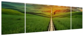 Obraz - Východ slunce nad údolím (170x50 cm)