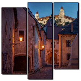 Obraz na plátně - Bratislava staré město s hradem vzadu- čtverec 3265C (75x75 cm)