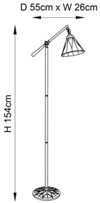 Endon 74355 - Stojací lampa Tiffany DARK STAR 1xE14/40W/230V