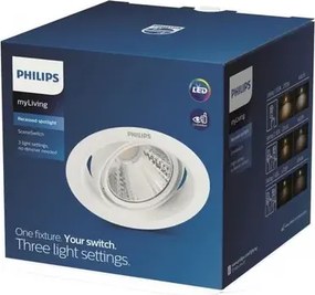 Philips Pomeron bílá / LED podhledové svítidlo / 1x7W / 450lm / 4000K