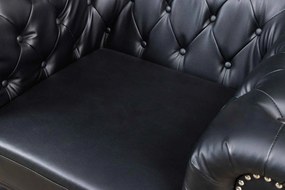 Designové křeslo Chesterfield černé