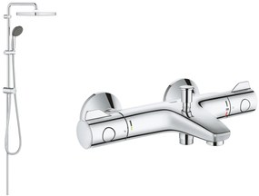 Set vanová baterie Grohe Grohtherm 800 34567000, sprchová sada Grohe Vitalio Start Shower System 26698000