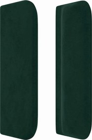 Čelo postele typu ušák tmavě zelená 163x16x78/88 cm samet 3118825
