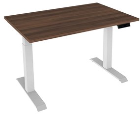 NOBL Dynamic + Elektr. nastavitelný polohovací stůl 120x80 s pamětí Dynamic + Dekor stolové desky: ořech, Barva podnože: bílá