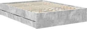 Rám postele s čelo Betonově šedá 135 x 190 cm Inženýrské dřevo 3412605