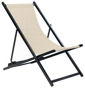 Skládací plážová židle béžová/černá LOCRI II Beliani
