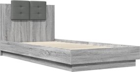 Rám postele s čelem šedý sonoma 100 x 200 cm kompozitní dřevo 3209938