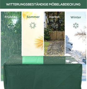 Outsunny ochranný obal na zahradní nábytek 600D-Oxford zelený 135x135x75 cm voděodolný a odolný proti UV záření | Aosom.de