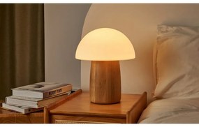 Stmívatelná stolní lampa v přírodní barvě se skleněným stínidlem (výška 32 cm) Alice – Gingko