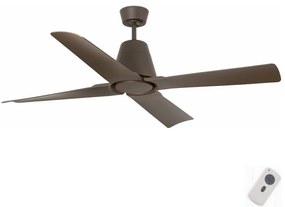 FARO Barcelona FARO 33490 - Stropní ventilátor TYPHOON IP44 hnědá + dálkové ovládání W-VEN33490