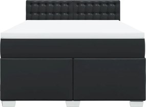 Box spring postel s matrací černá 140x200 cm umělá kůže 3286124