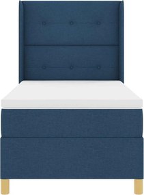 Postel s boxspringem s čelo Modrá 100 x 200 cm textil 3341825