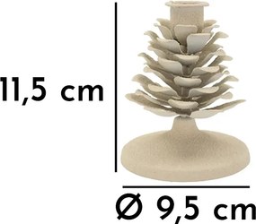 Kovový svícen Pigna 11 cm krémový