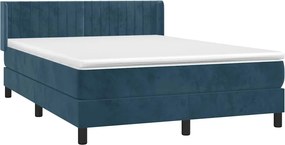 Box spring postel s matrací tmavě modrá 140x190 cm samet 3131079