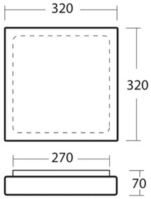 Osmont 55311 Libra 1, stropní čtvercové svítidlo ze skla, 2x40W E27, 32x32cm, IP44