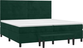 Box spring postel s matrací tmavě zelená 200x200 cm samet 3137926