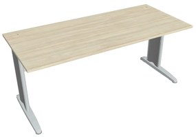 Stůl pracovní rovný 180 cm - Hobis Cross CS 1800 Dekor stolové desky: akát, Dekor lamino podnože: šedá, Barva nohou: Stříbrná