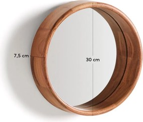 Nástěnné zrcadlo s dřevěným rámem ø 30,5 cm Berale – Kave Home