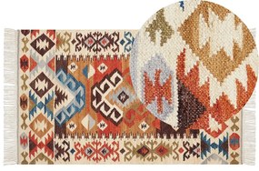 Vlněný kelimový koberec 80 x 150 cm vícebarevný VOSKETAP Beliani