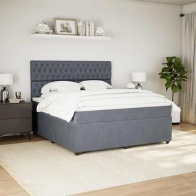 Box spring postel s matrací tmavě šedá 180x200 cm samet 3292413