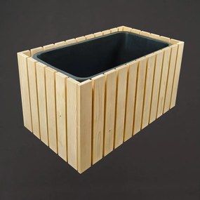 AMADEA Dřevěný designový vyvýšený záhon s nádobou uvnitř, 76x43,6x40cm, 60l nádoba