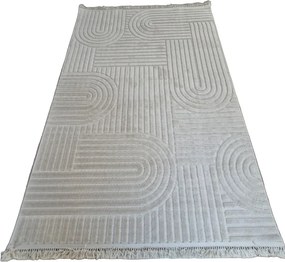 HU Moderní béžový koberec TWIST BEIGE 31368A Rozměr: 60x100 cm