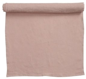 Lněný běhoun na stůl Linn rose 43x140, Klippan Švédsko Světle růžová