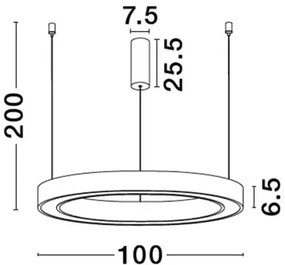 LED lustr Elowen 100 černé