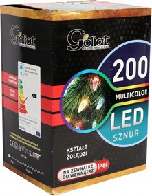 Vánoční Osvětlení Na Stromeček 200LED Multicolor Žaludy