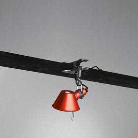 Artemide A010810 + 5 let záruka, přímý distributor Tolomeo Micro pinza, červená lampa s klipem, 1x46W E14, 20 cm