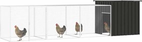 Klec pro kuřata antracitová 400 x 91 x 100 cm pozinkovaná ocel 3106453