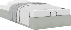 Osmanský rám postele bez matrace světle šedá 90x200 cm samet 3310937
